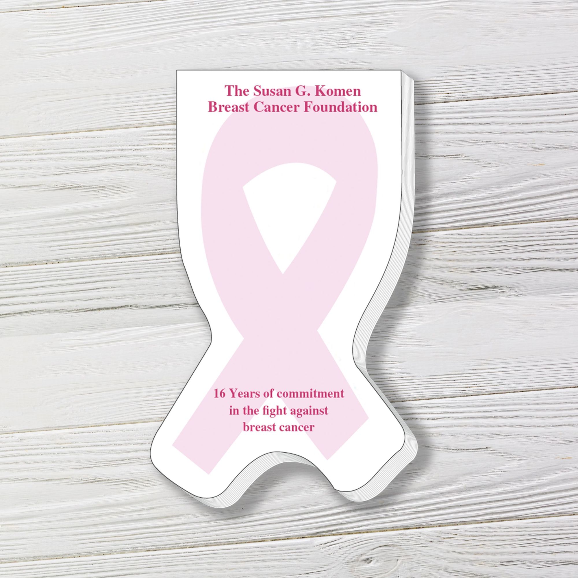 4" x 7" Pink Ribbon Scratch Pad | 50 Sheets (Die Cut Shapes Notepads ...