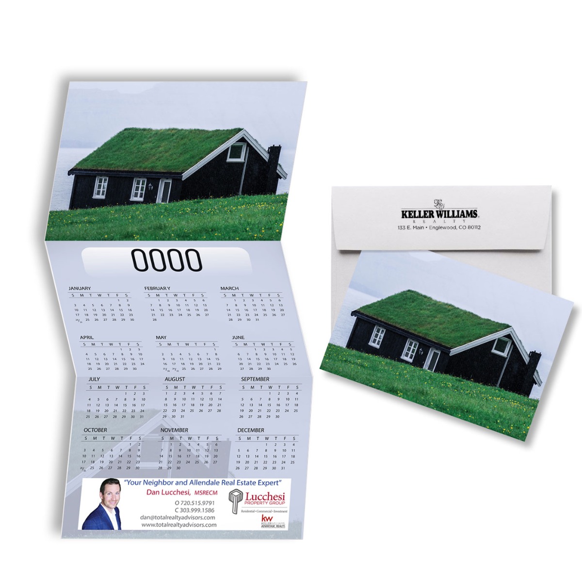Z-Fold Card Calendar GreenRoof | Captain Notepad