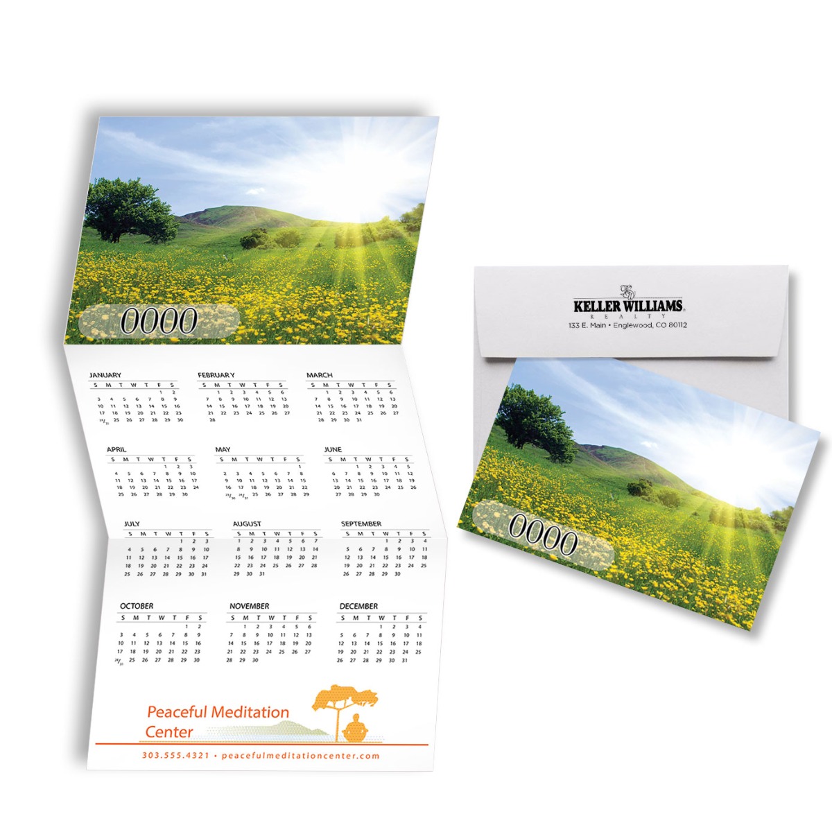Z-Fold Card Calendar Sunshine Meadow | Captain Notepad