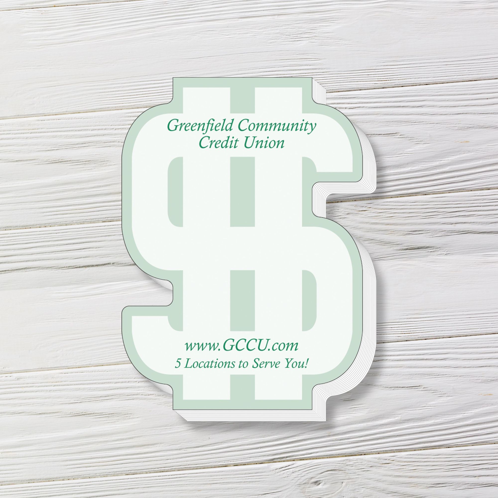 Die Cut Dollar Sign Scratch Pad (50 Sheets) | Captain Notepad