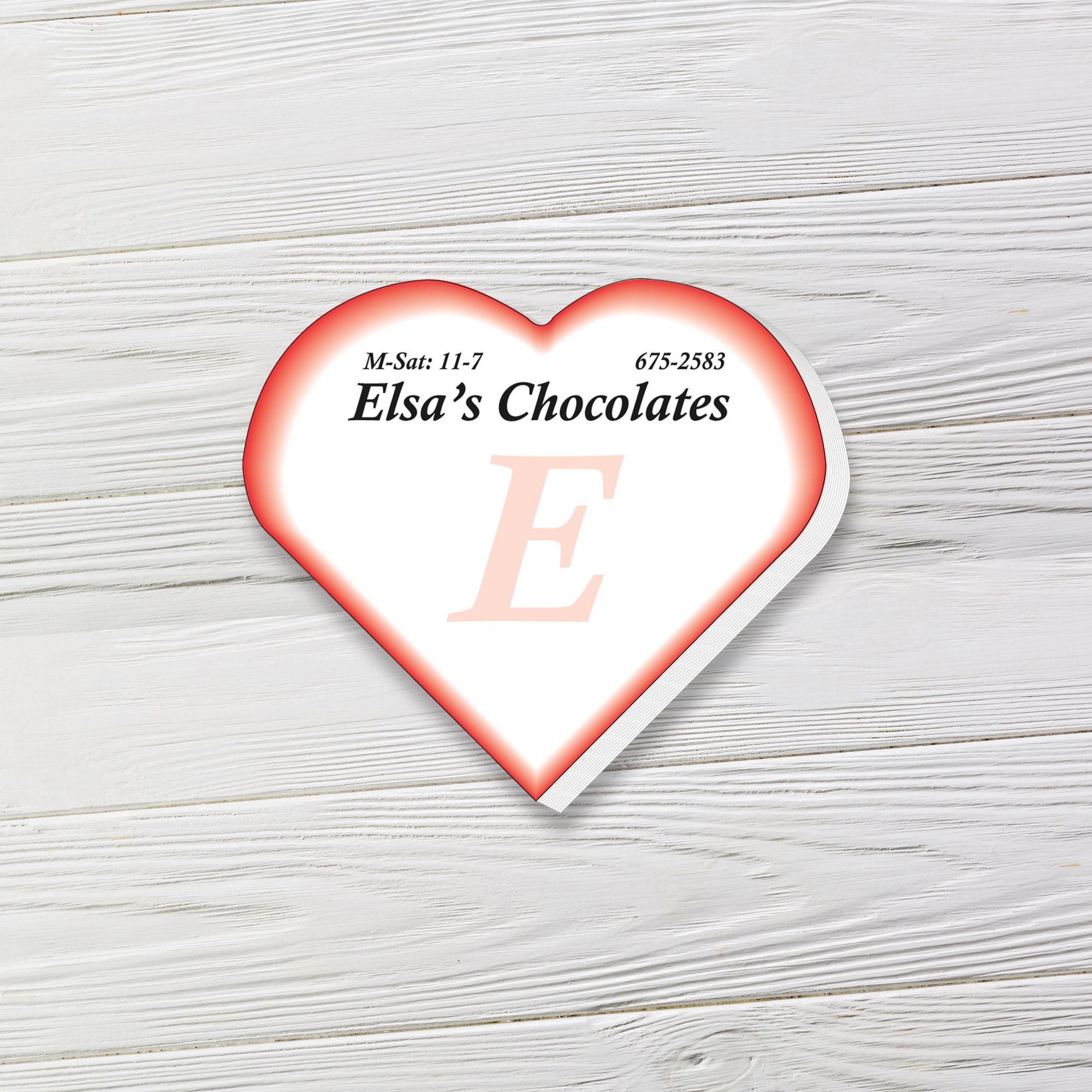 Die Cut Heart Shape Scratch Pad (50 Sheets) | Captain Notepad