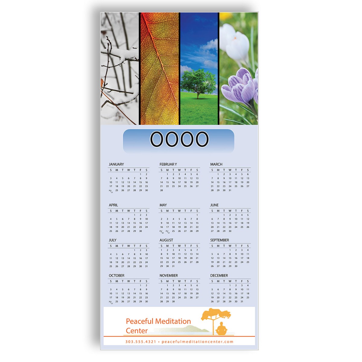 Z-Fold Calendar Card - Four Seasons (Z-Fold Card Calendars)