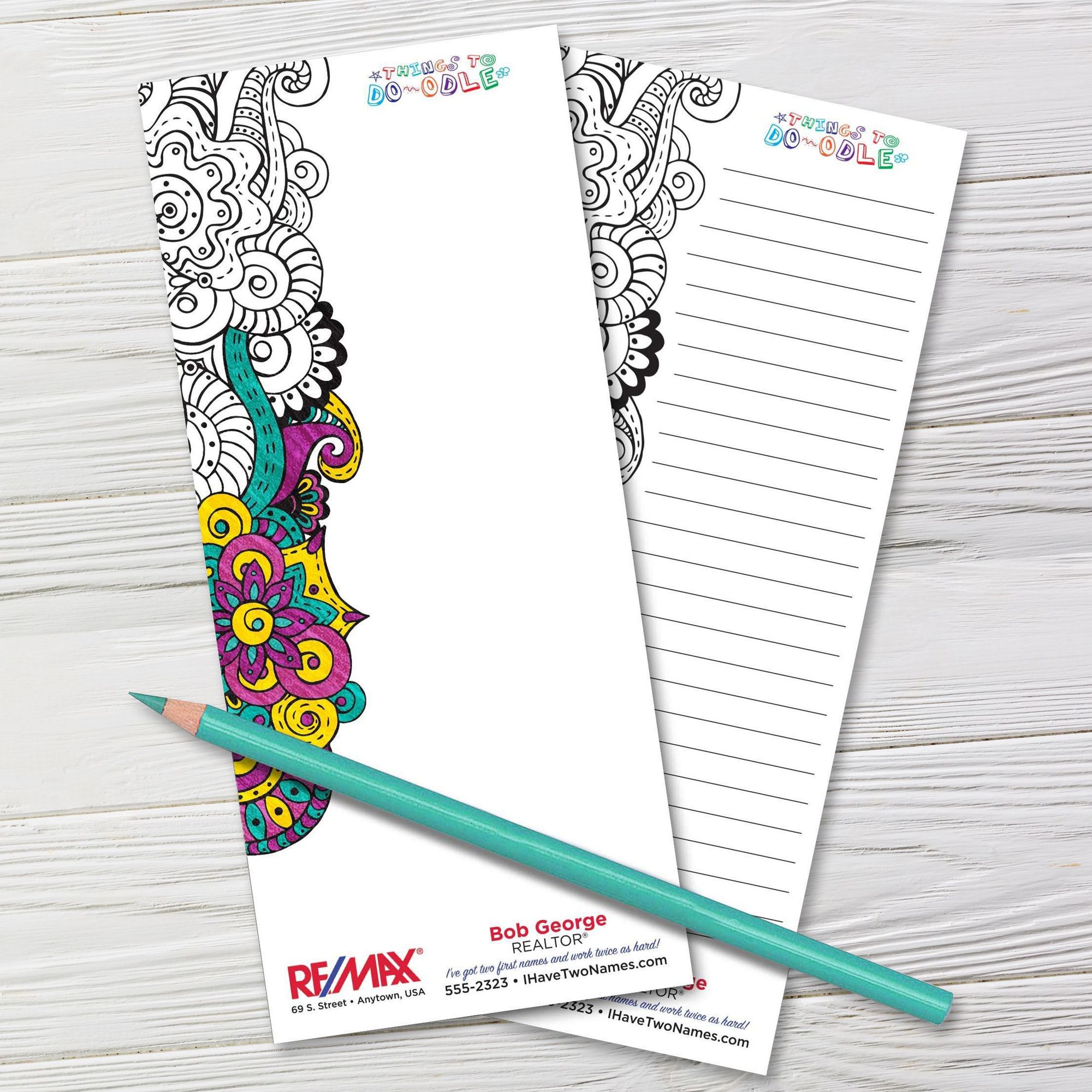 "Things To Do-odle" Coloring Pads 3 ½" x 8" | Custom Notepads | Captain ...