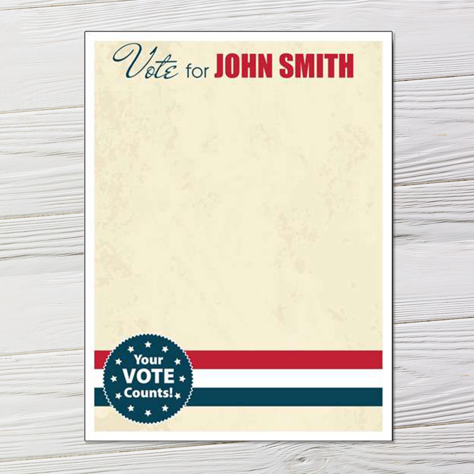 Political Campaign Custom Notepads | Parchment (Political Election ...