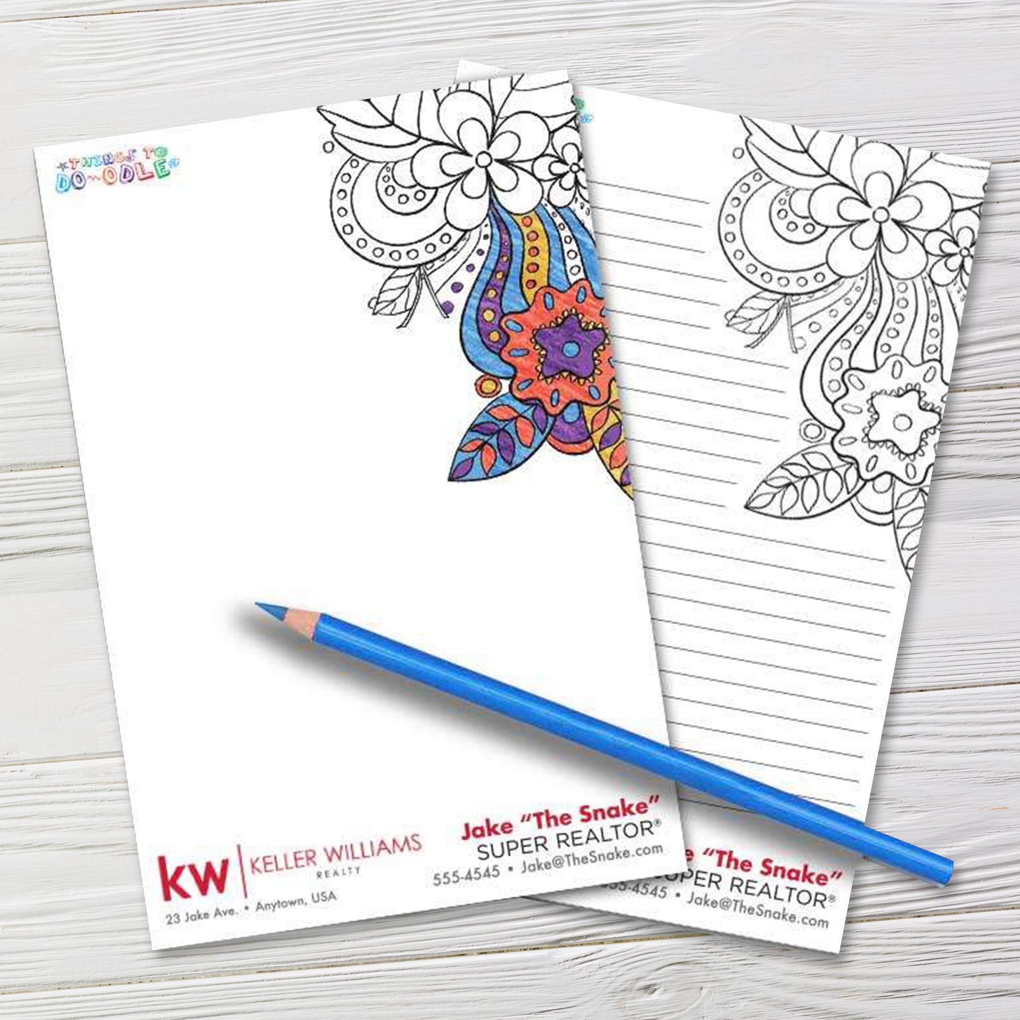 "Things To Do-odle" Coloring Pads 5' x 8" - Design 2 | Custom Notepads ...