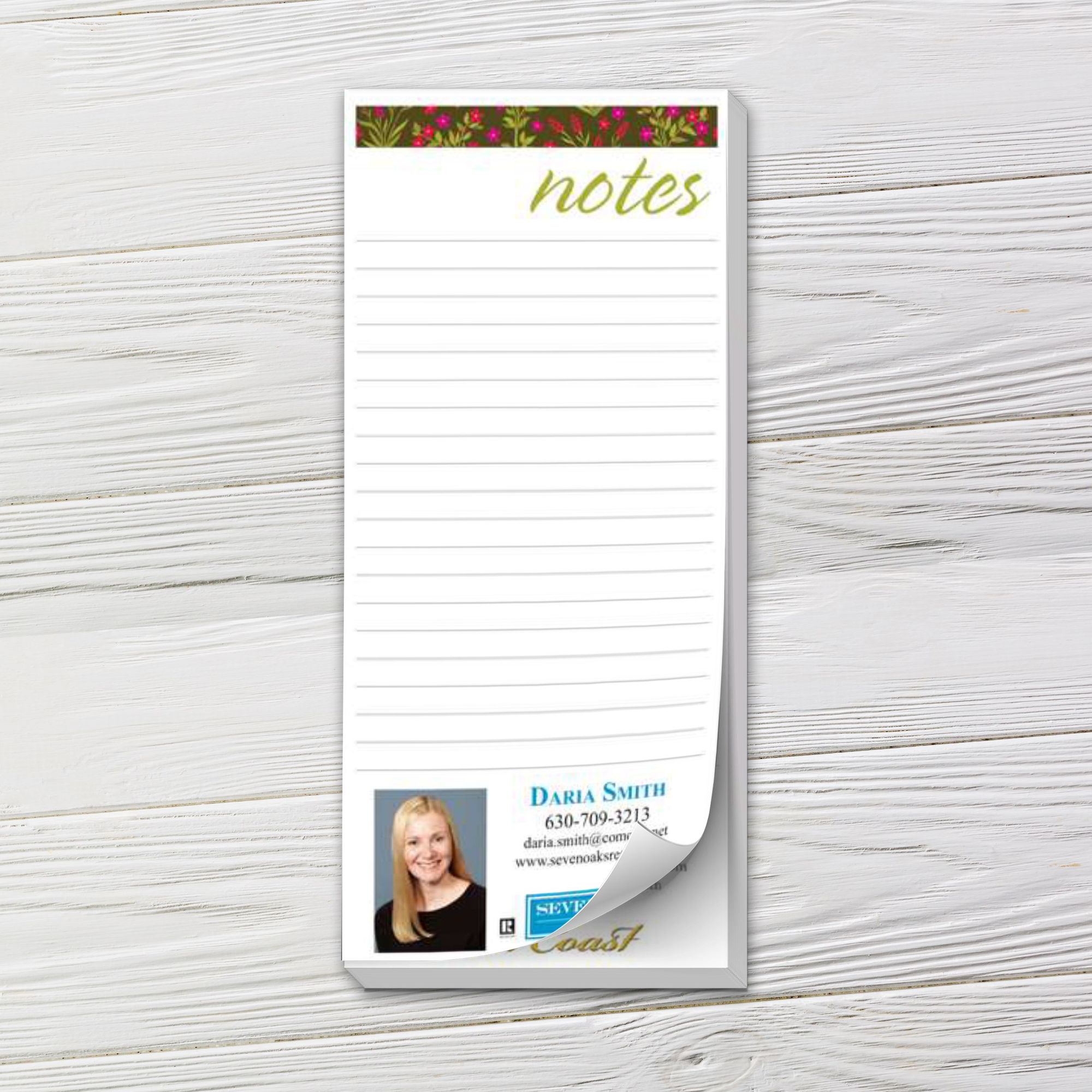 Personalized Memo Pads | Real Estate Theme, 25 Sheets | Captain Notepad