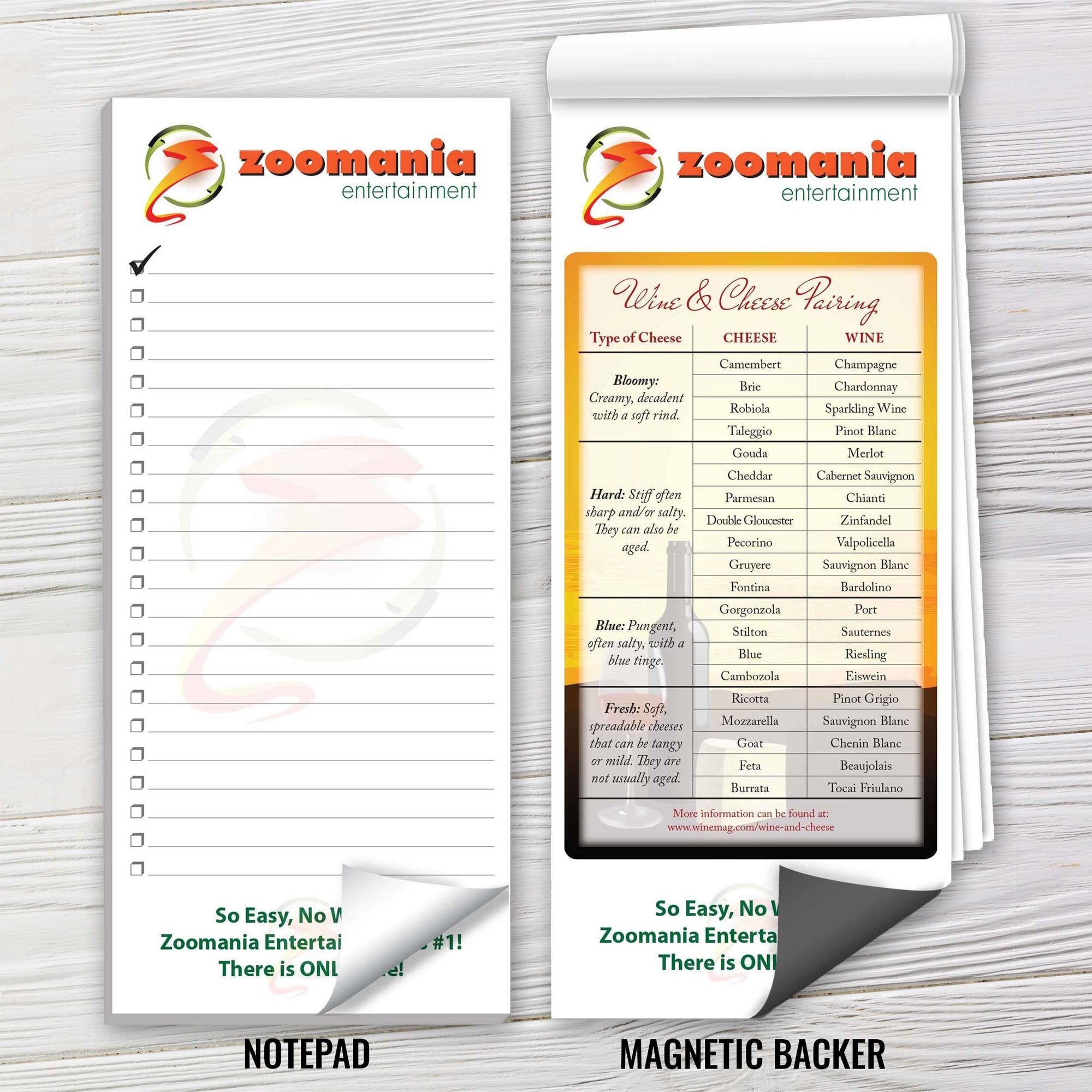 Wine & Cheese Pairing Magnetic Notepad | Captain Notepad