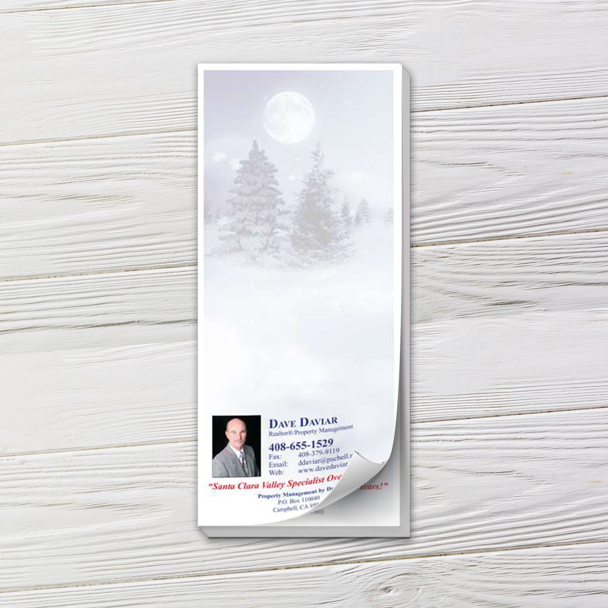 Custom Notepads | Winter Moon (Winter/Holiday Theme) | Captain Notepad
