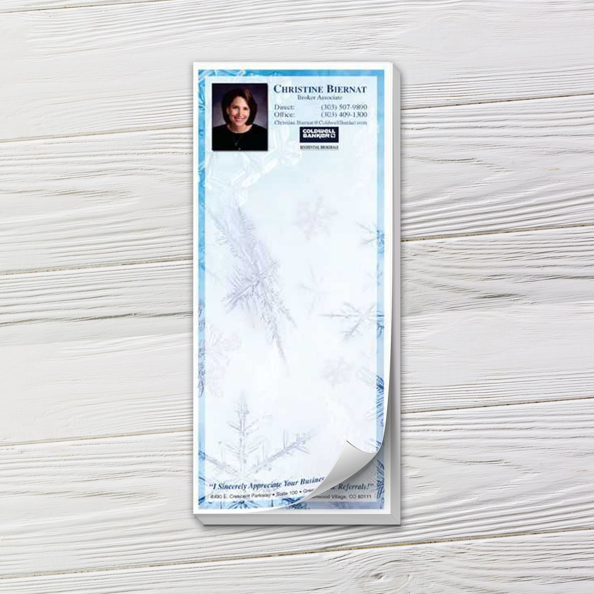 Winter Snowflakes Notepad | Custom Notepads | Captain Notepad