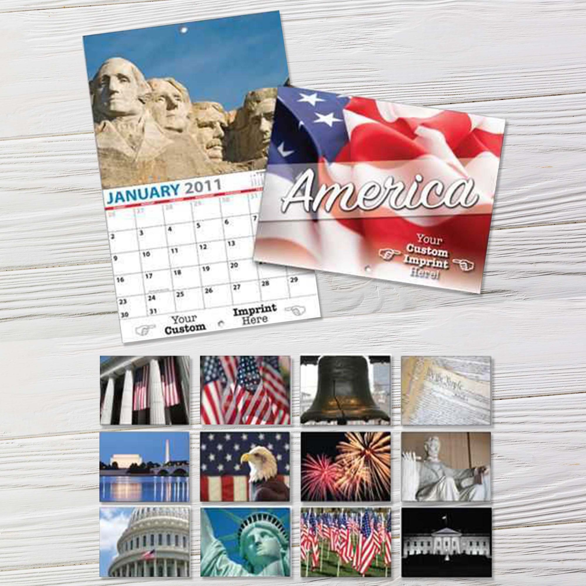 Custom Printed Wall Calendar | Patriotic Theme | Captain Notepad