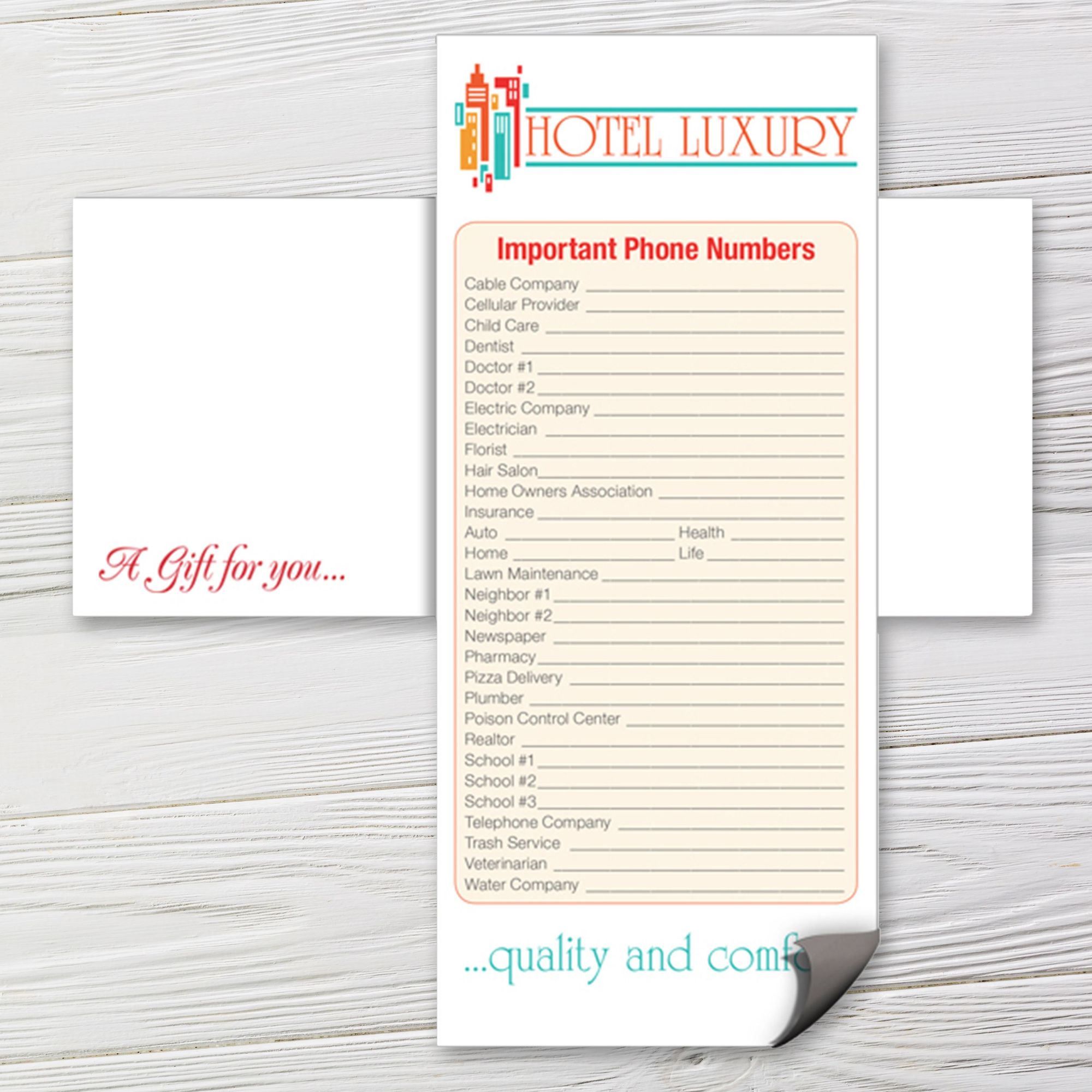 Important Phone Numbers Information Reference Magnet w/ Envelopes ...