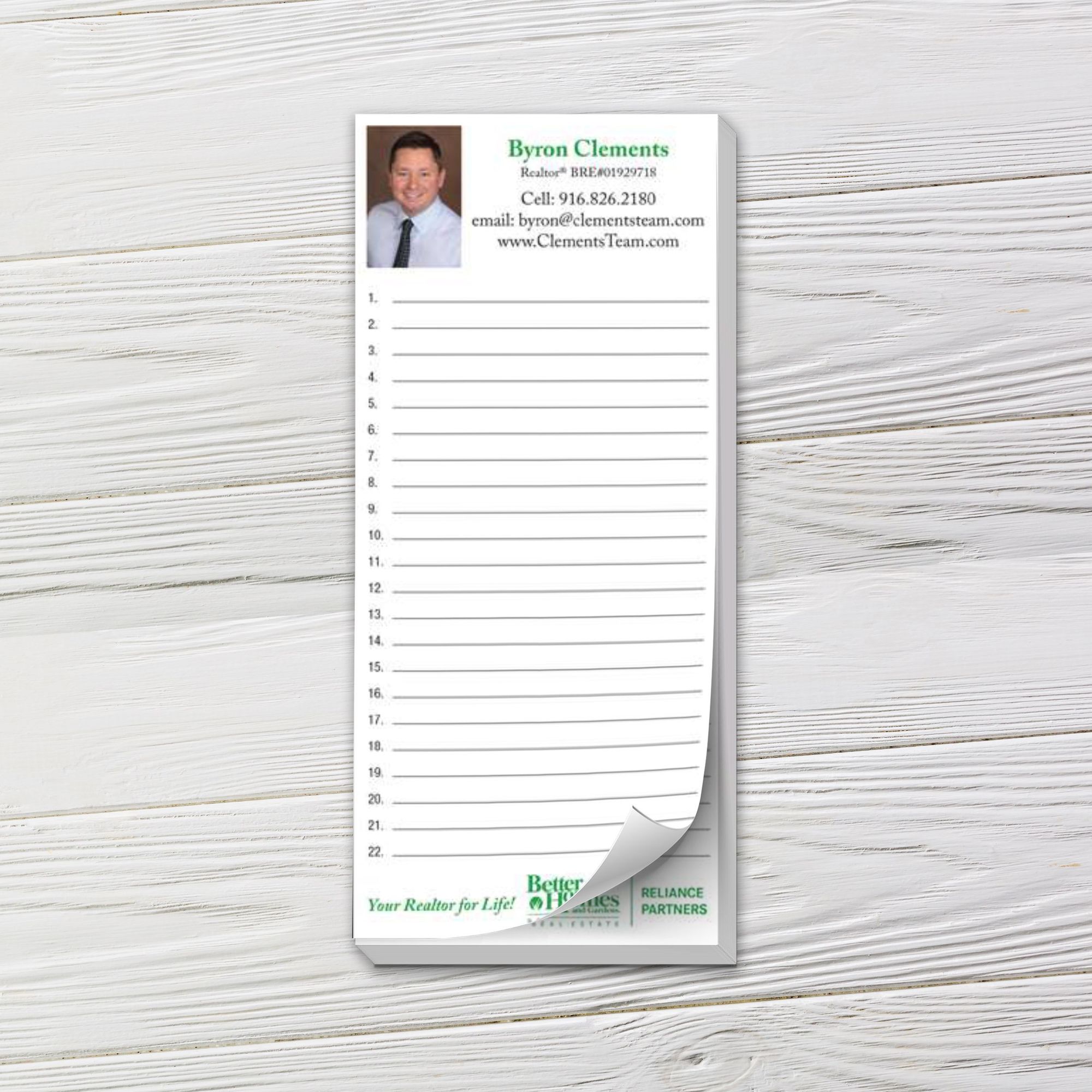 Custom Notepad | Numbered Lines (Real Estate Theme Marketing Notepads ...