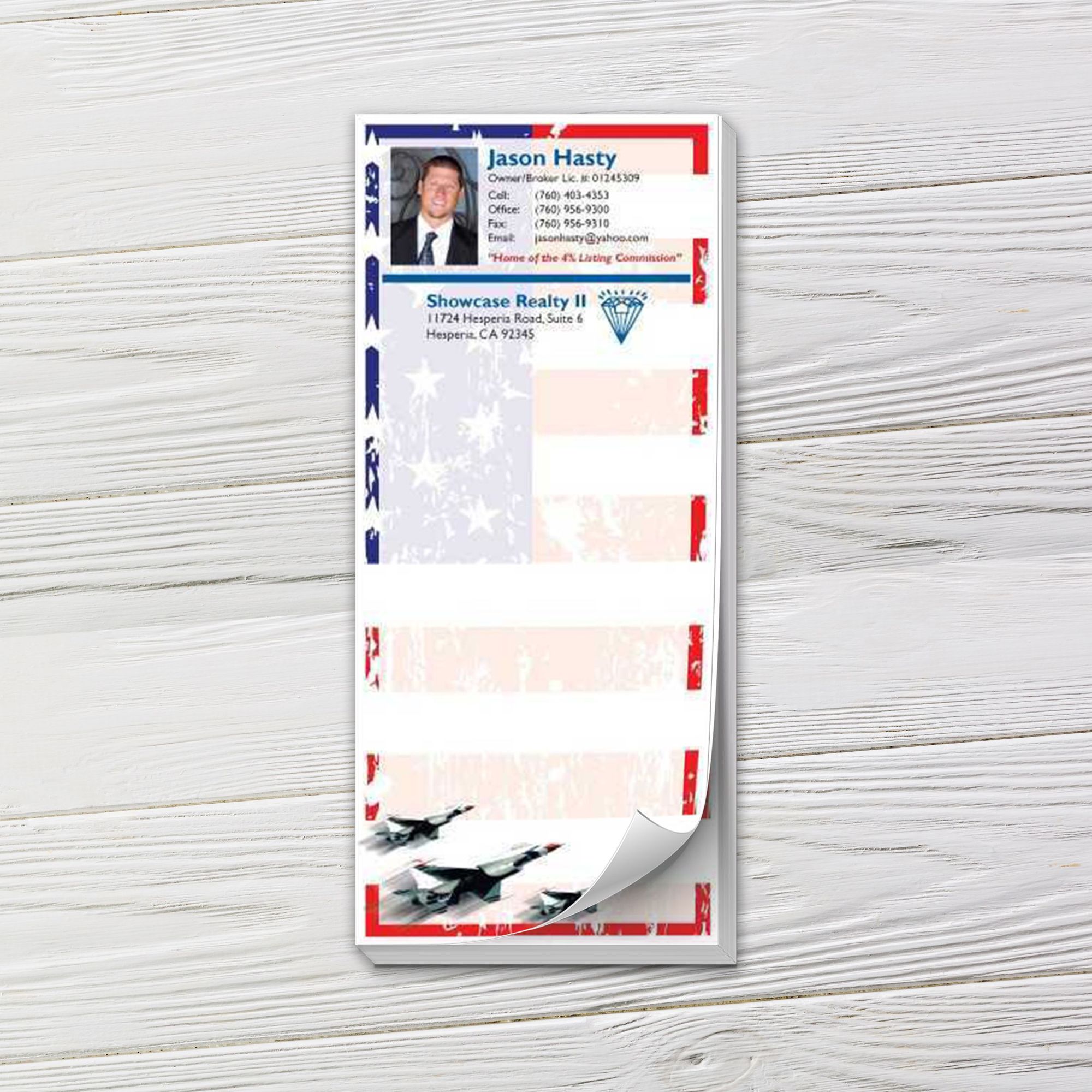 Custom Notepads | 4th of July USA Jets (Patriotic Theme) | Captain Notepad