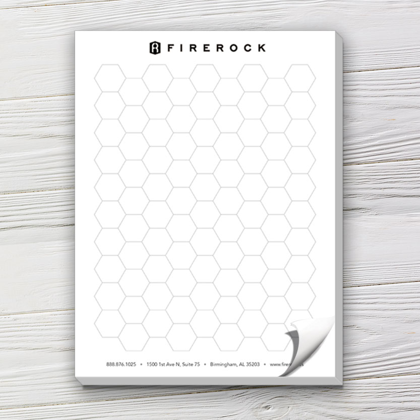 Hex Pattern Grid Pad 8.5" x 11" | Captain Notepad Â®