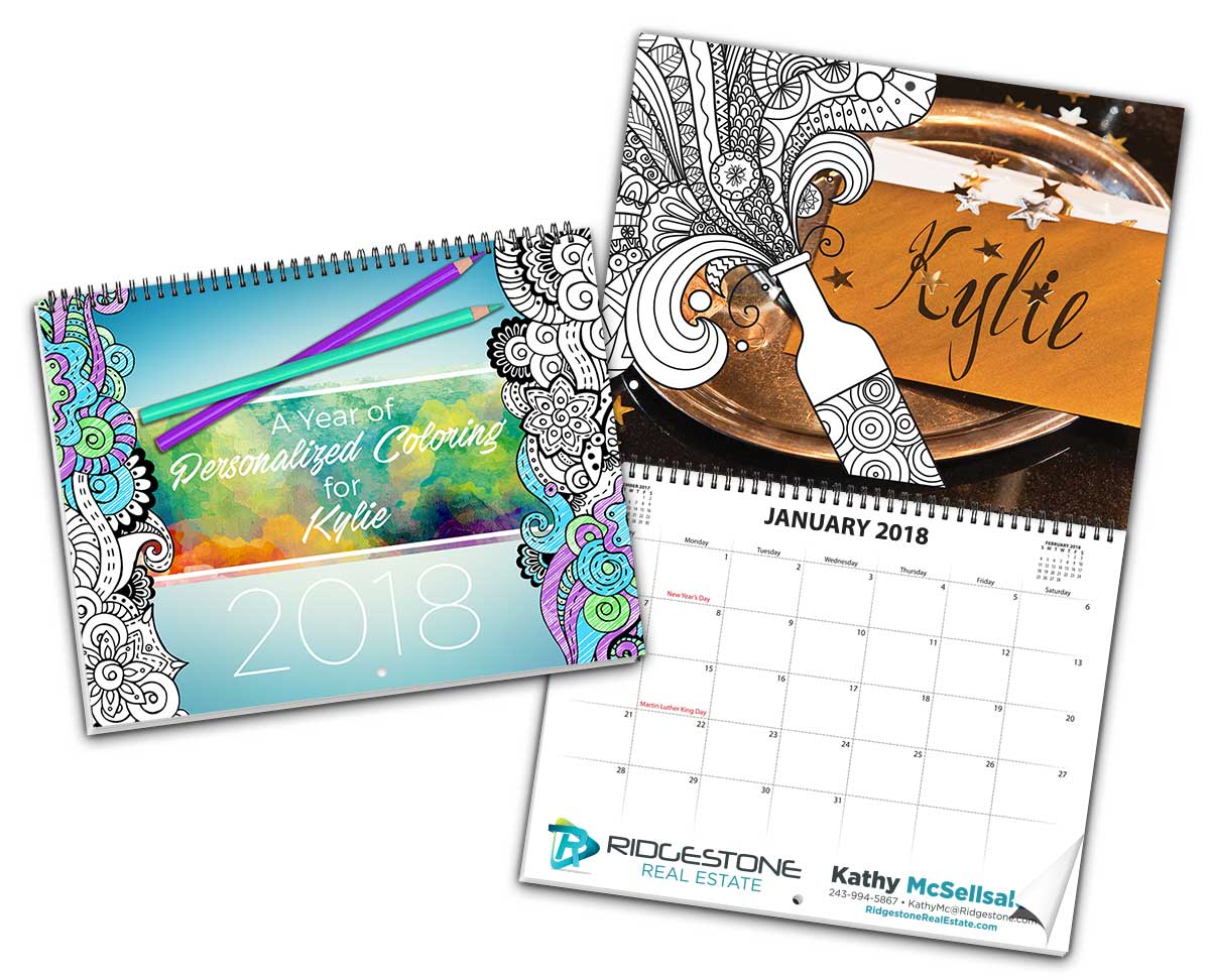 Personalized Coloring Wall Calendars | Variable Data Images